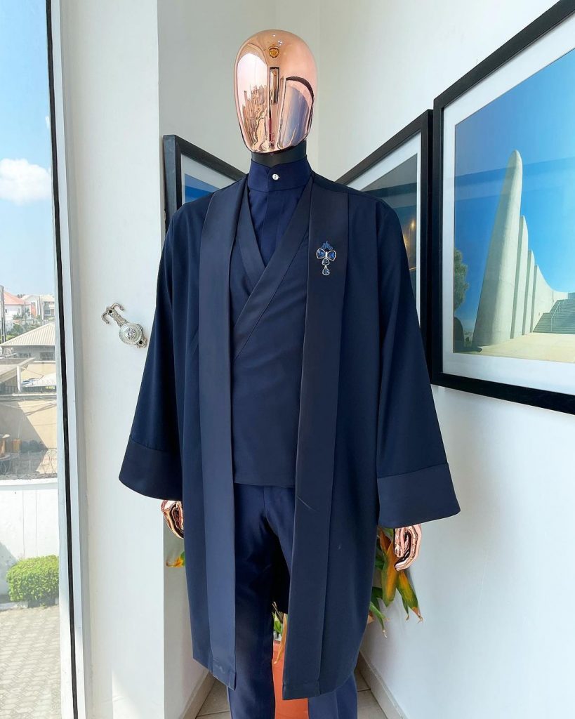 Shop Midnight blue “Samurai” Cloxedo Suit, Deji & Kola