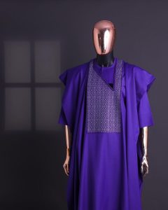 Shop Aesthetic purple Embroidery Traditiona Afrian Agbada- Deji & Kola